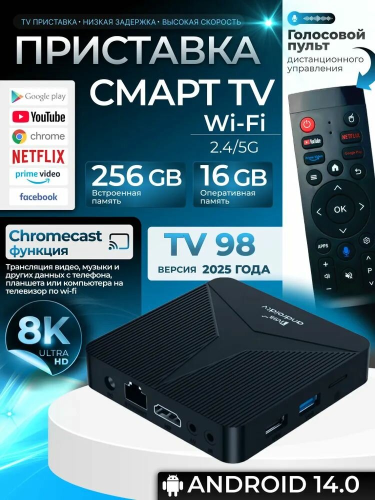 Приставка смарт TV wi fi TV98 ATV PRO