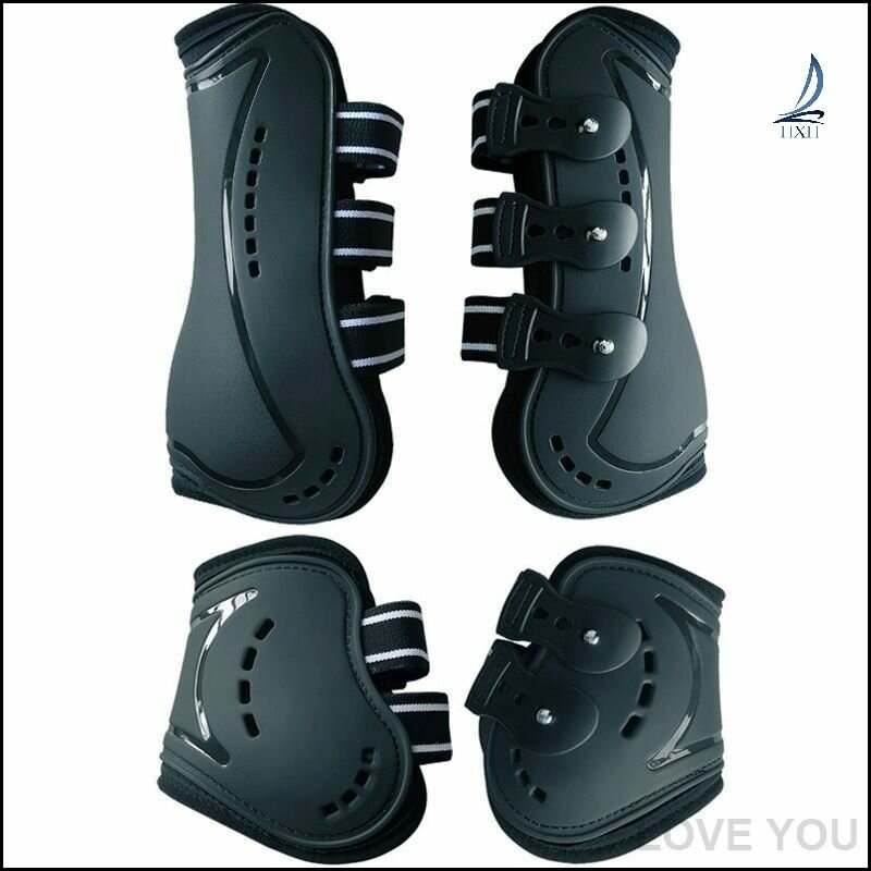 Ногавки для лошади дышащие, Черный, 4 шт.