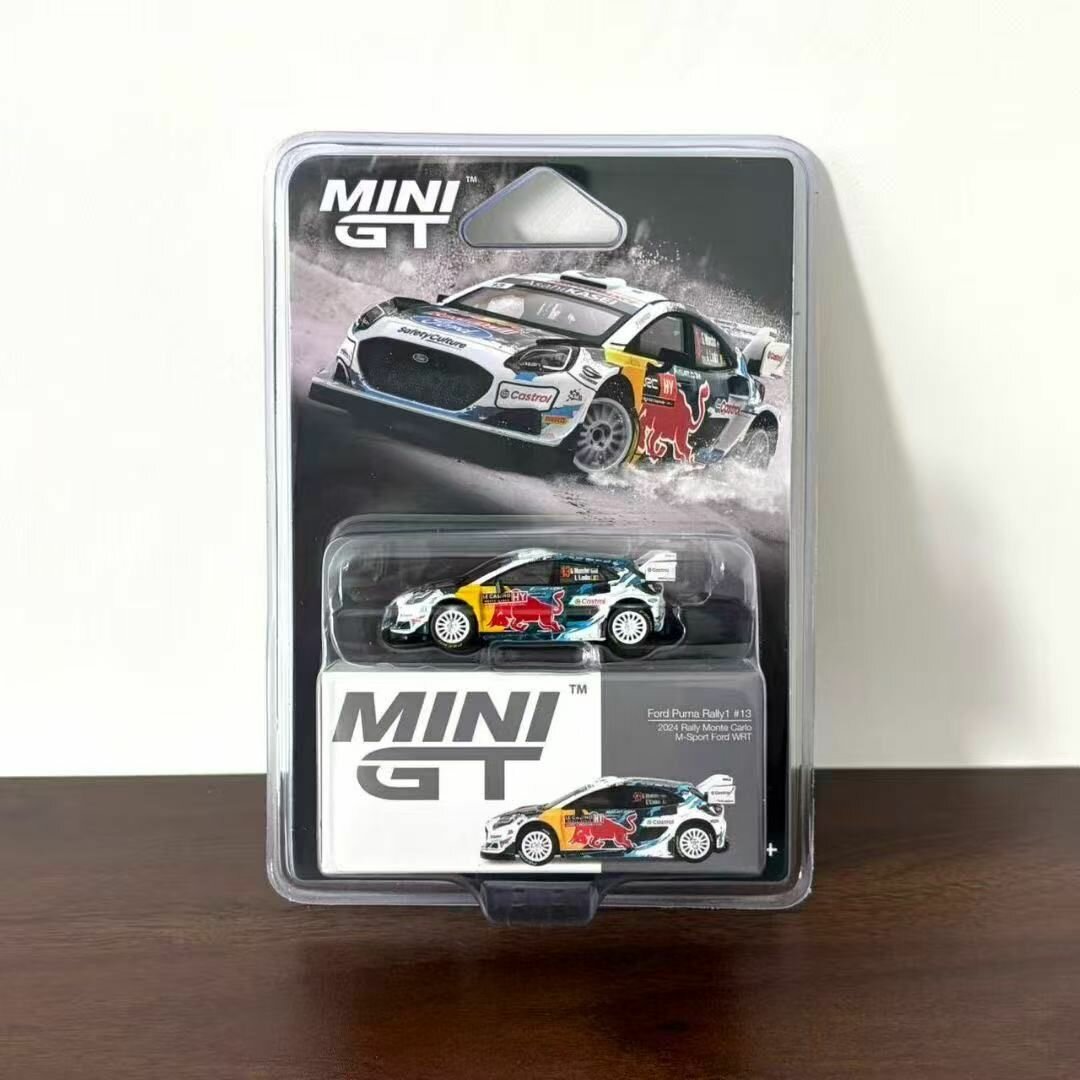 Машинка MINI GT MODEL 1:64 #974 Ford Rally WRT 13th Place Blister Packaging Die-cast Alloy Model Collection Toy Children Gifts