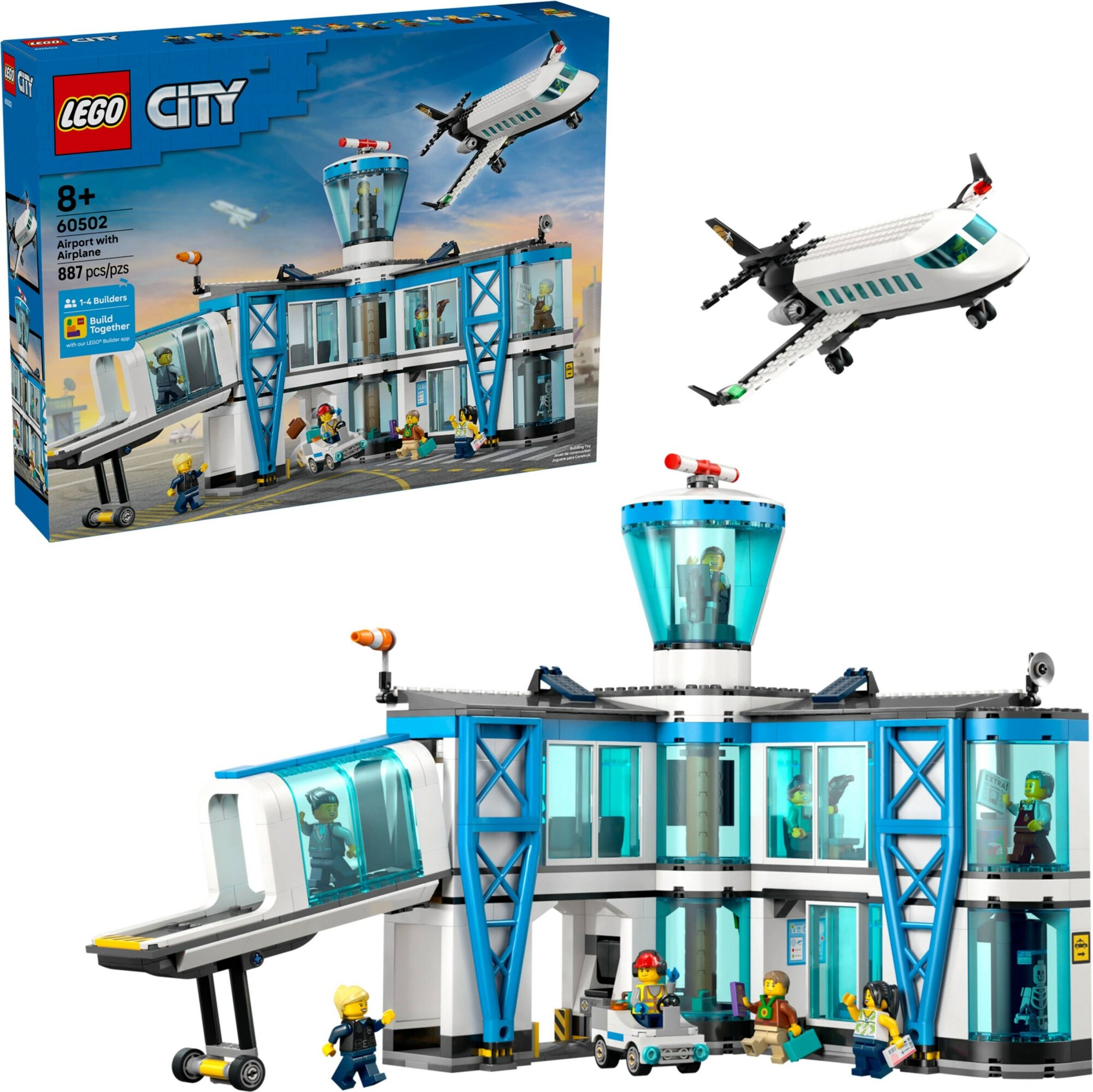 Конструктор LEGO City 60502 Аэропорт с самолётом, 887 деталей