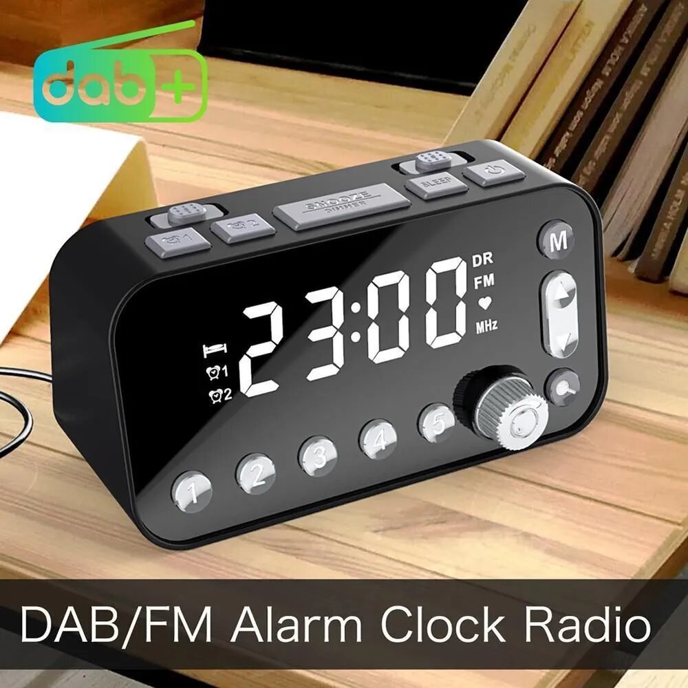 Настольные часы DAB/FM Alarm Clock Radio Белый цифровой будильник с радио, будильником и функцией повтора, для дома и офиса