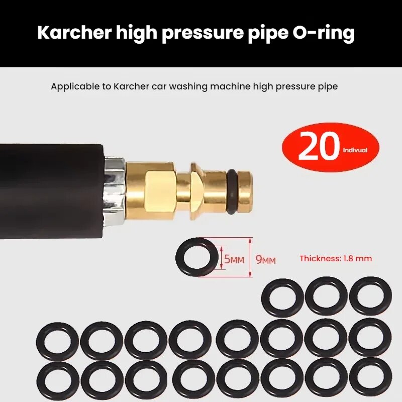 Кольца уплотнительные для шланга Karcher, 20 шт, 5/9 мм, A
