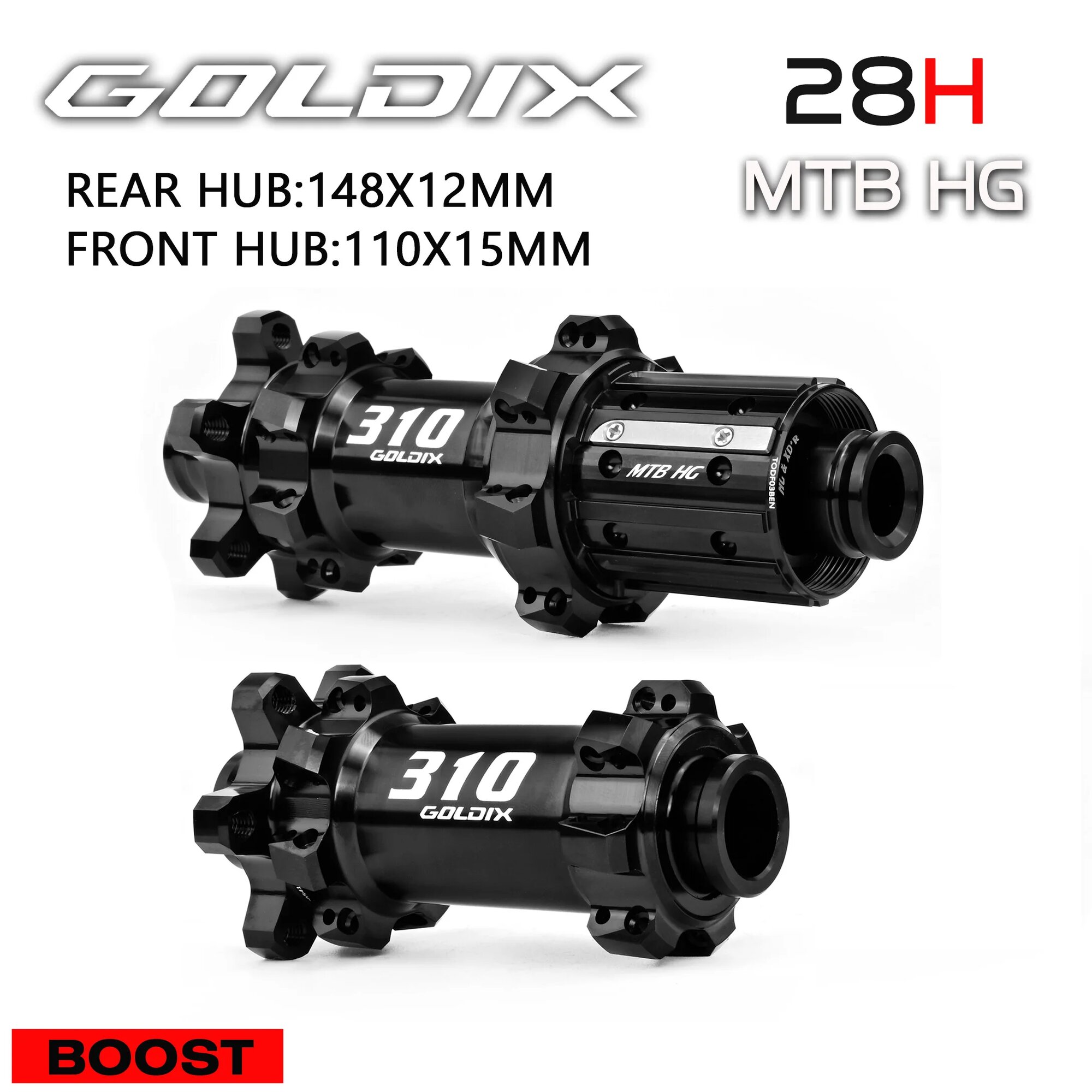 GOLDIX M310 MTB Втулка 28H Boost 148x12/110x15