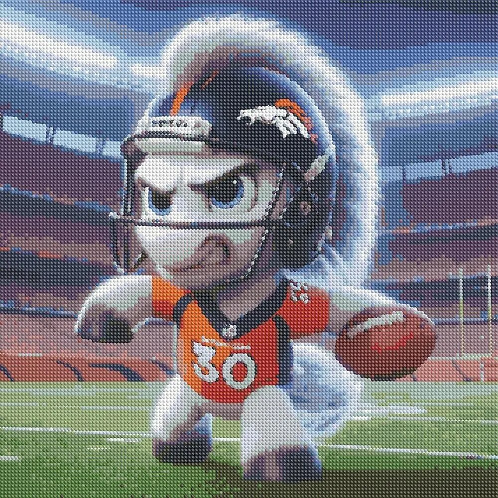 Диамантная картина Денвер Бронкос в мультяшном стиле, 45 45 см, из смолы