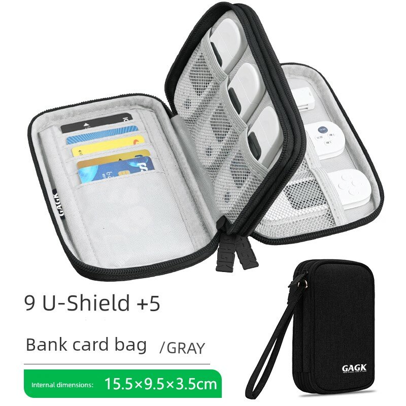 Чехол для 9 USB-токенов и 5 карт, черный - портативная организация банковских устройств