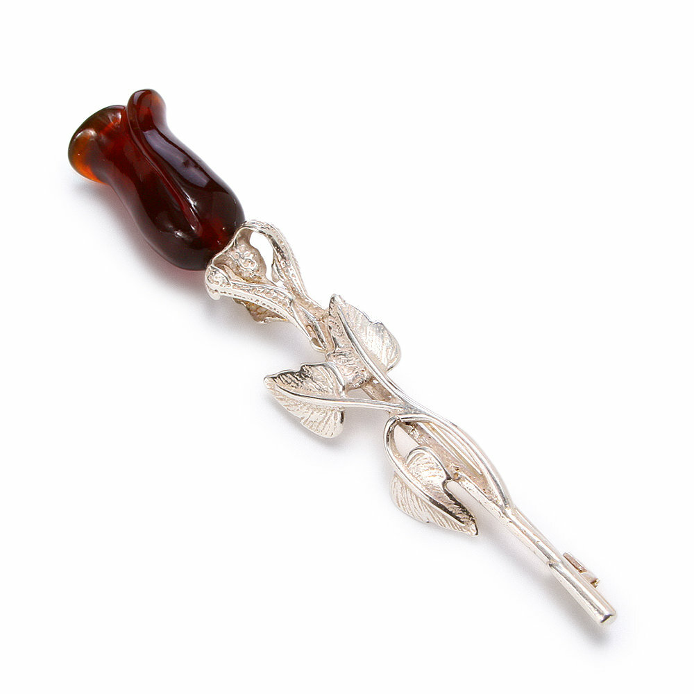 Брошь, янтарь