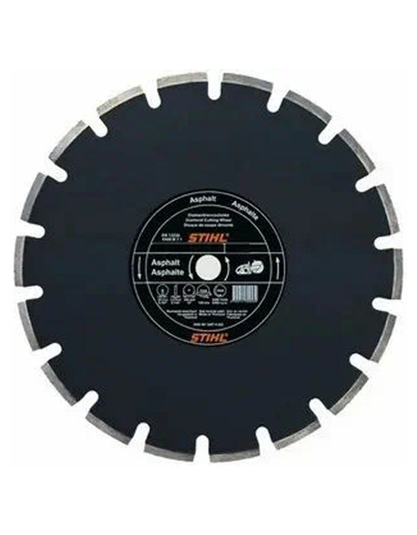 Алмазный круг STIHL, для асфальта, 400x3,2x20 мм, мокрый рез, сталь, черный