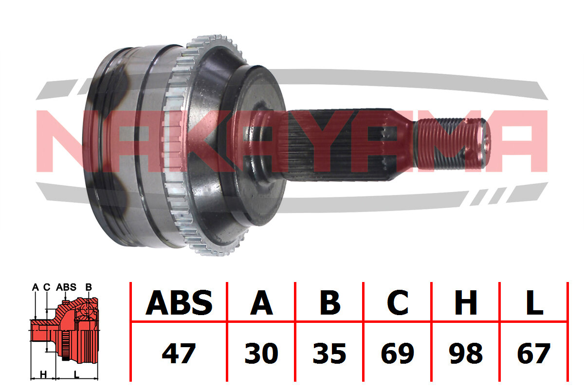 ШРУС внешн. К-КТ MITSUBISHI L200 KB4T 05- (30X35X1