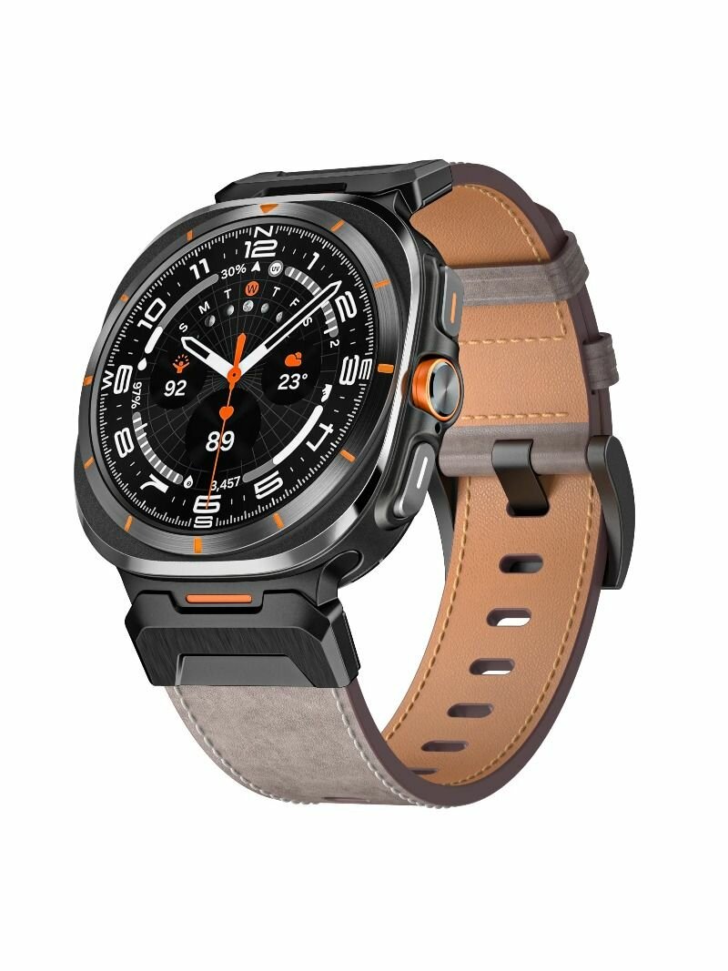 Подходит для Samsung Galaxy Watch 8 Ultra кожаный браслет, подходит для Galaxy Watch 47mm кожаный ремень