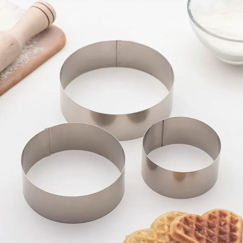 Формы для выпечки Mousse Mold 3шт 8,10,12 см из нержавеющей стали