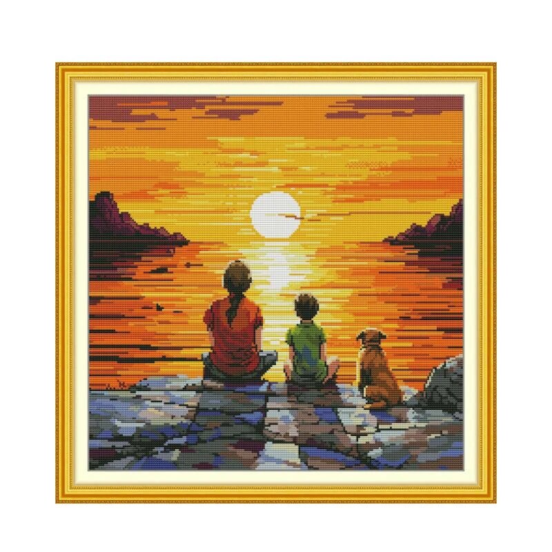 Набор для вышивки крестом "Восход над морем", 14ct canvas