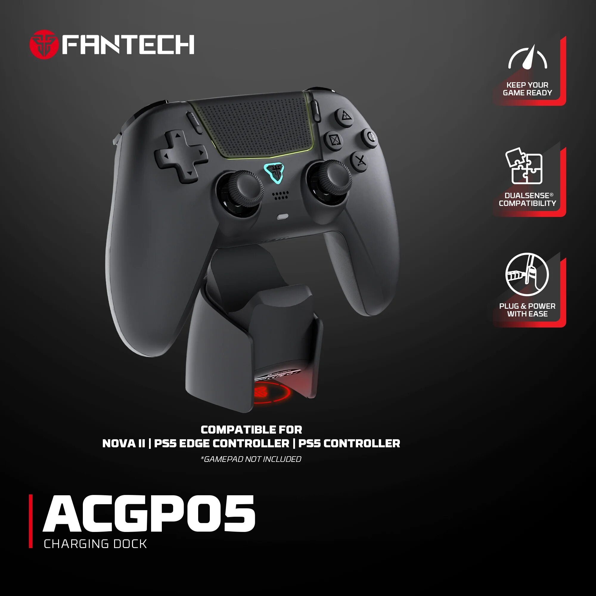 FANTECH NOVA II Charging Dock для PS5/PS5 Edge контроллеров