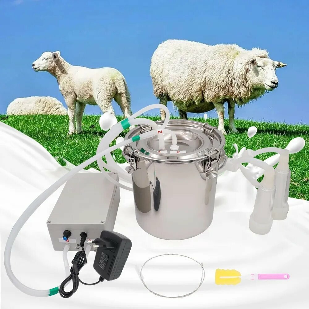 Доильный аппарат B-TOP для коз с пульсатором и ковшом из нержавеющей стали (5Л)