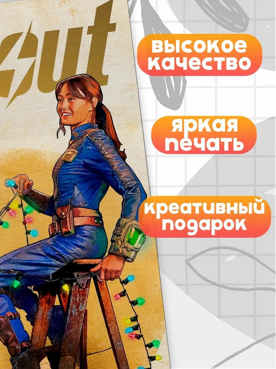 Картина на стену Fallout, на подрамнике, 1шт, 38х25 размер. — фото 1