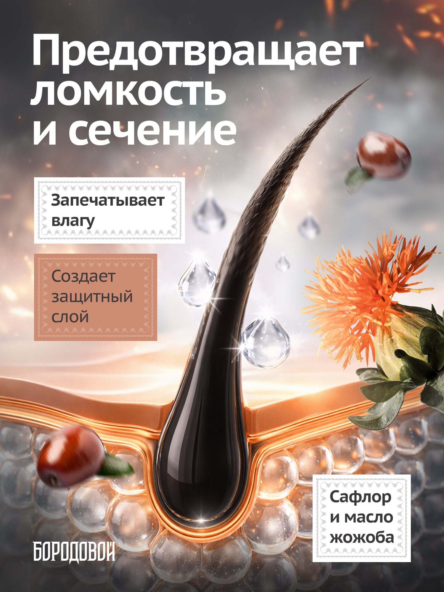 Бальзам-кондиционер для бороды Бородовой, для смягчения, укрепляющий 200 мл. — фото 1