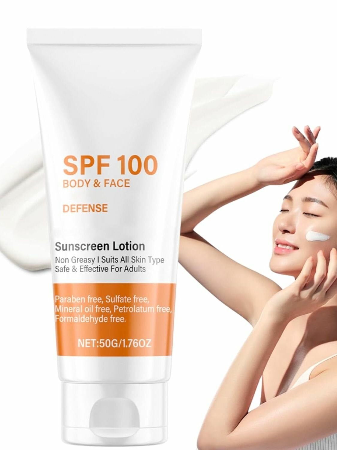 Солнцезащитный крем Spf 100 - увлажняющий, нежирный, без белого следа, водостойкий, размер для путешествий
