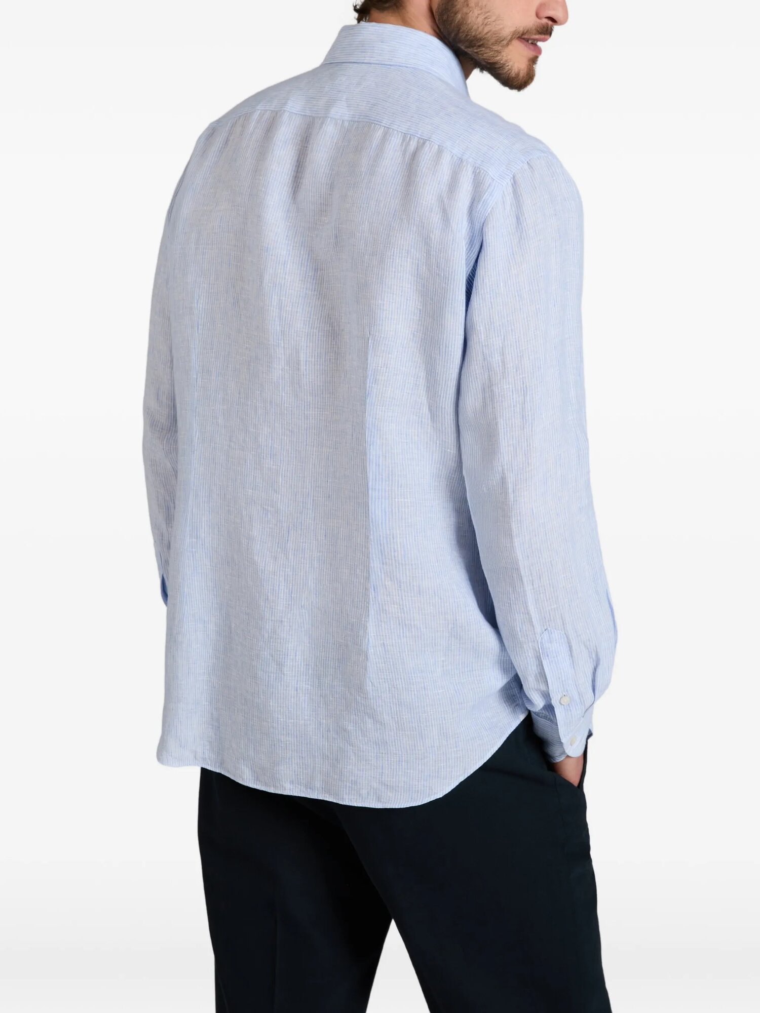 Рубашка Slowear Linen shirt, размер XL, Синий принт — фото 1