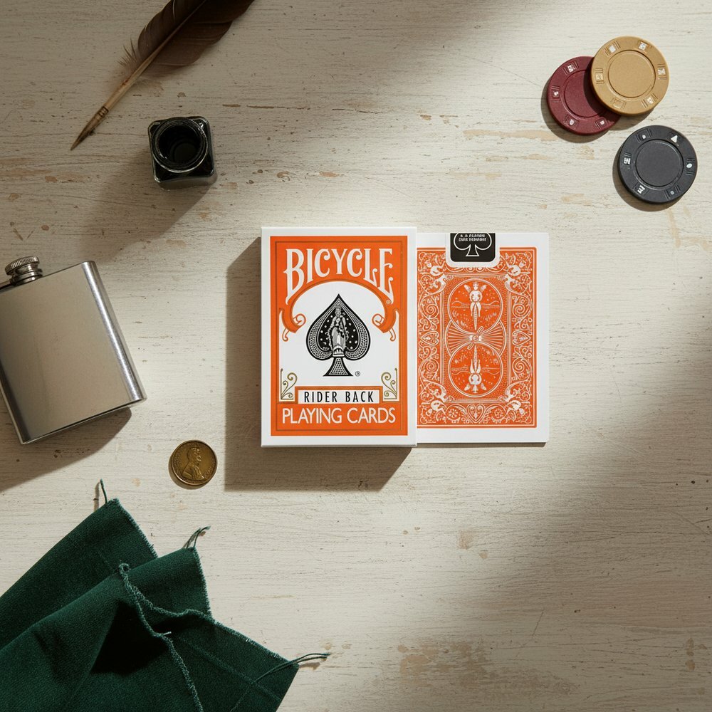 Карты "Bicycle rider back standard poker plaing cards Orange back" 61996 The United States Playing Card Company