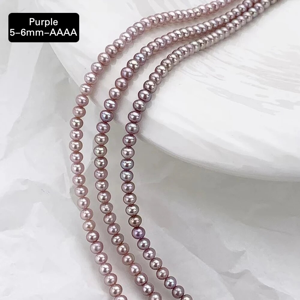 Натуральные пресноводные жемчуг бусины 5-6 мм Purple-5-6mm-AAAA