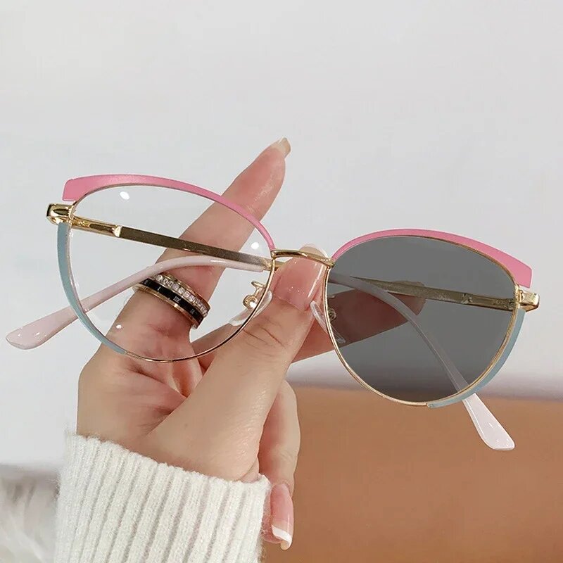 Фотохромные очки Cat Eye Pink Blue