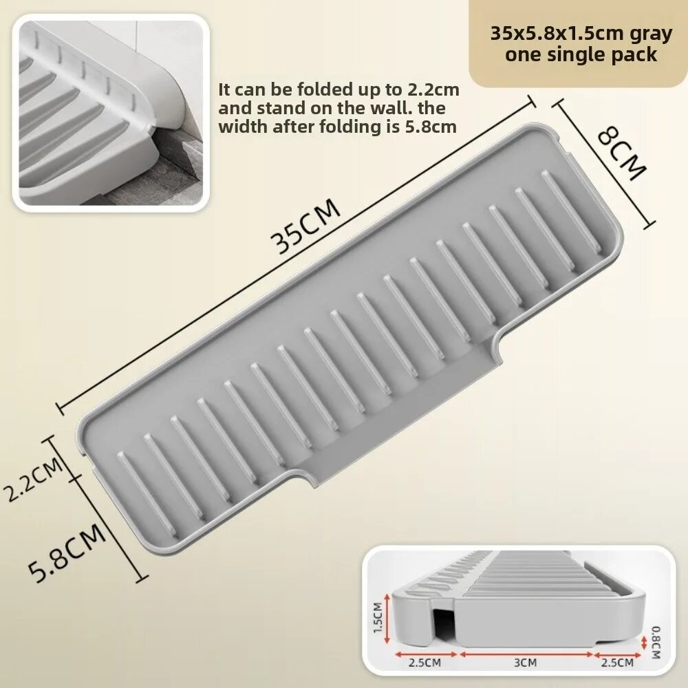 Силиконовый сливник для раковины 35см-Grey