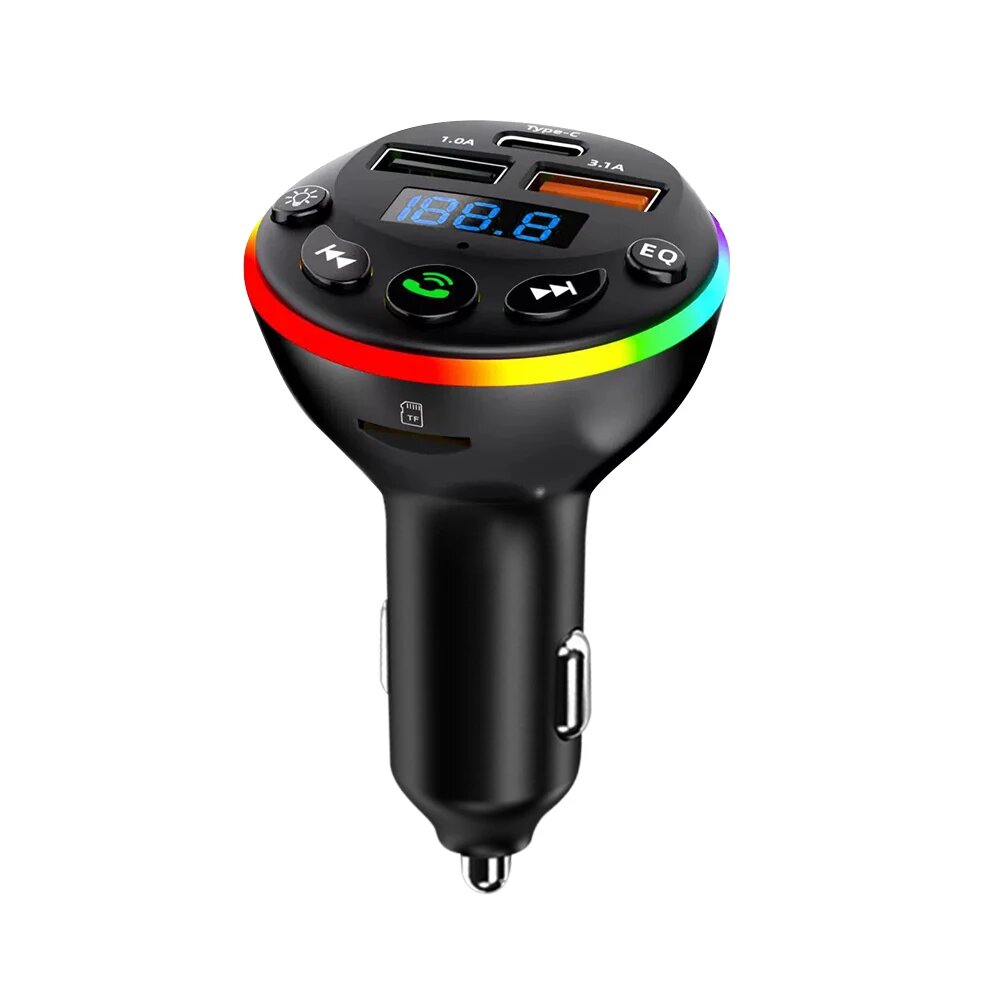 FM-трансмиттер Bluetooth, MP3 плеер, USB зарядка 2x, TF карта, HM135