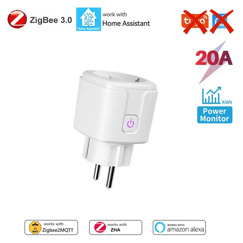 Kayesmart Smart Plug Zigbee 3.0, 20A, Power Monitor