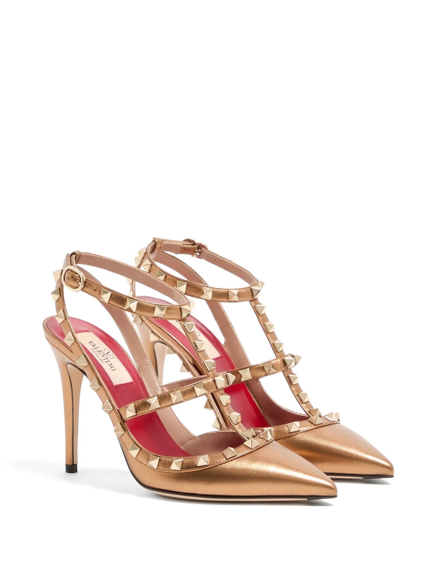 Туфли Valentino Rockstud 100, размер 35,5, gold — фото 1