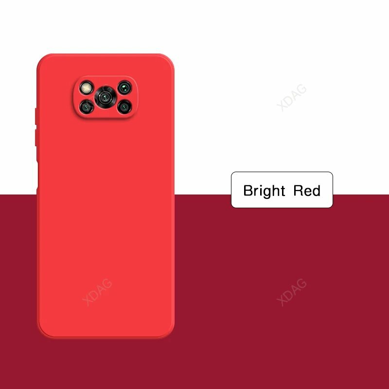 Красный чехол для Xiaomi Poco X3 (6.67") из жидкого силикона