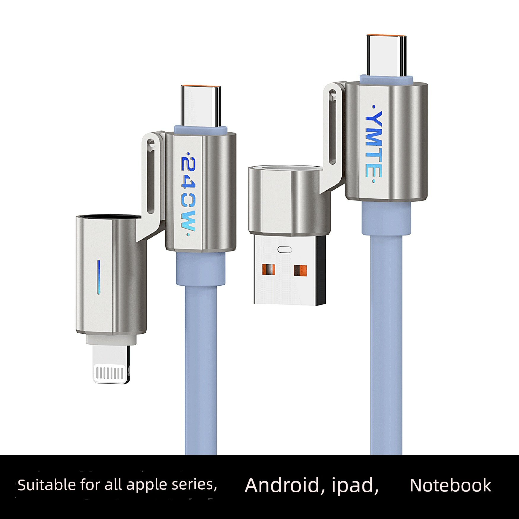 PanZuo 240 Вт кабель с быстрой зарядкой USB-C для iPhone, Samsung, iPad, Huawei, Xiaomi, OnePlus - 2м, 2 шт, серый
