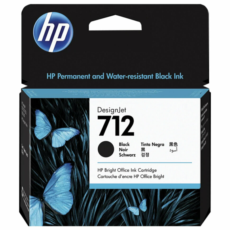 Картридж струйный для плоттера HP (3ED71A) DesignJet T230/T250/T630/T650, №712, черный, увеличенный ресурс, оригинальный, 363911
