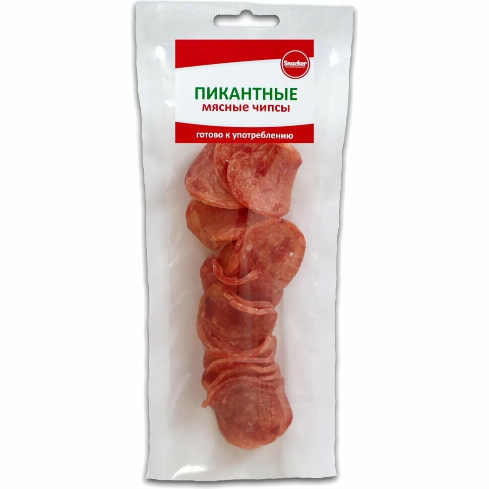 Снеки чипсы мясные Snacker пикантные, 50г, 2509393