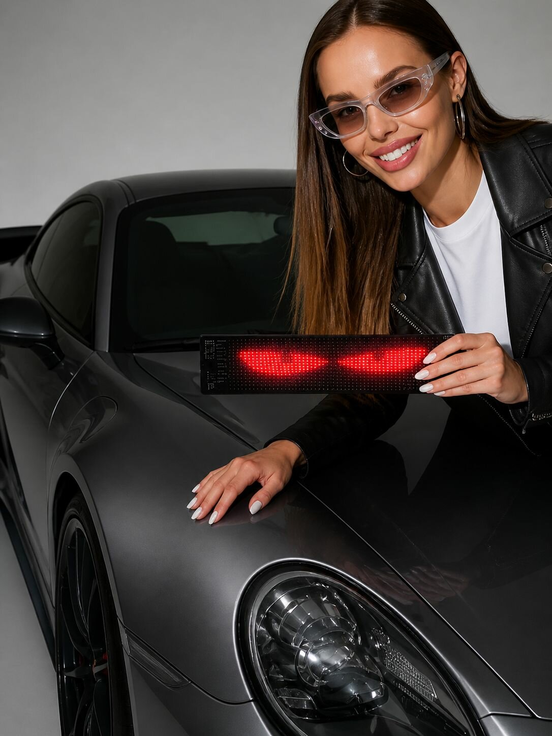 Светодиодная наклейка для авто гибкий LED дисплей 37*9 см RUTUNER