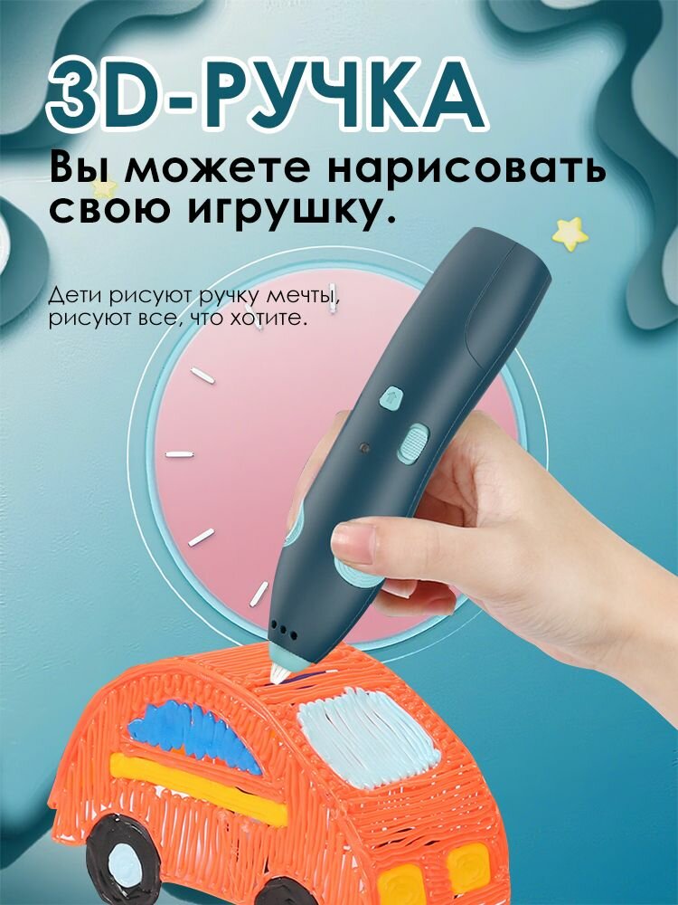 3d ручка Bebe toys, 3д ручка с набором пластика и трафаретами