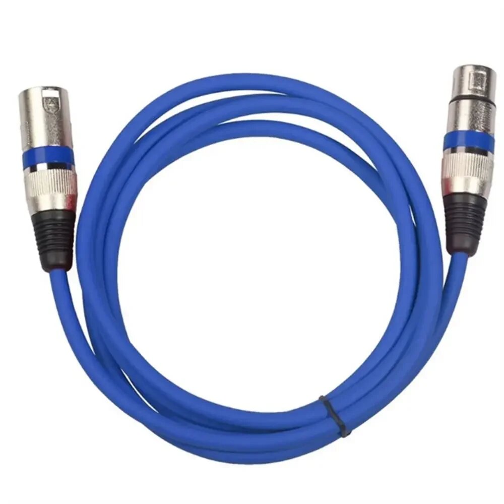 XLR кабель мама-папа, 3 контакта, синий, 0.3 м
