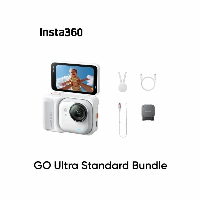 Insta360 GO Ultra Крошечная камера 4K с функцией громкой связи, легкая и портативная, длительное время автономной работы, водонепроницаемая
