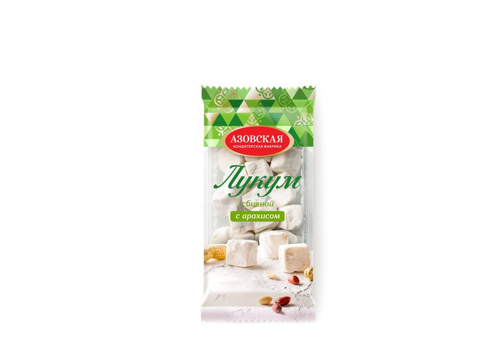 Азовская кондитерская фабрика Рахат-лукум Сбивной с Арахисом, 250 гр//