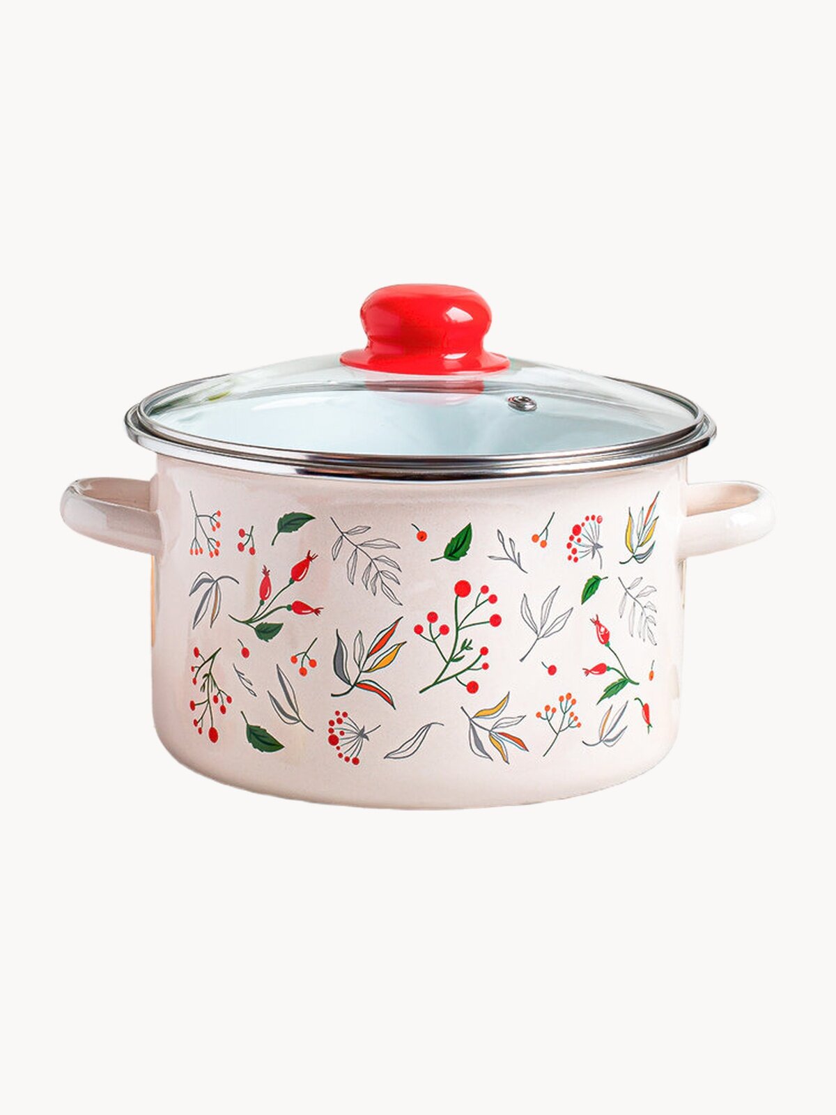 Кастрюля Эмаль Ягодки