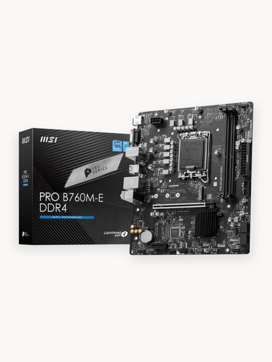 Материнская плата MSI PRO B760M-E DDR4, LGA 1700, Intel B760, mATX