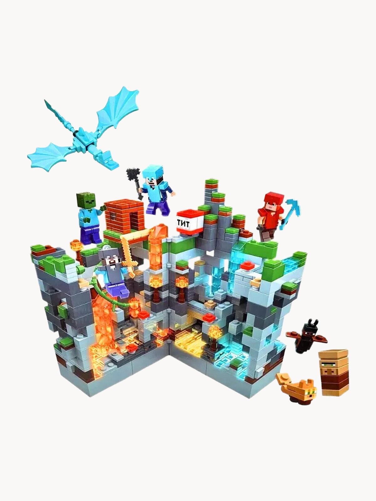 Конструктор Minecraft сражение за крепость, совместим с лего