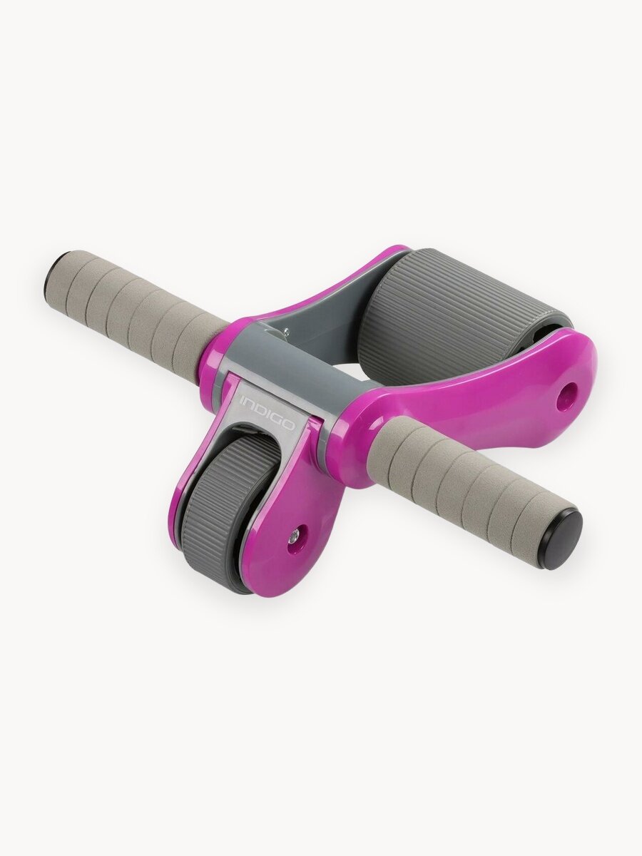 Ролик для пресса складной INDIGO, пластик, розово-серый, 32.5x25