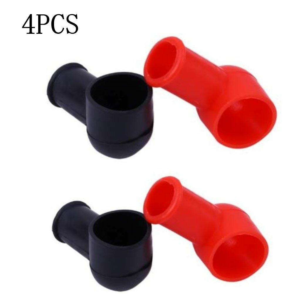 4X изоляционные чехлы для автомобильных аккумуляторов, красные, черные, резиновые чехлы для защиты клемм