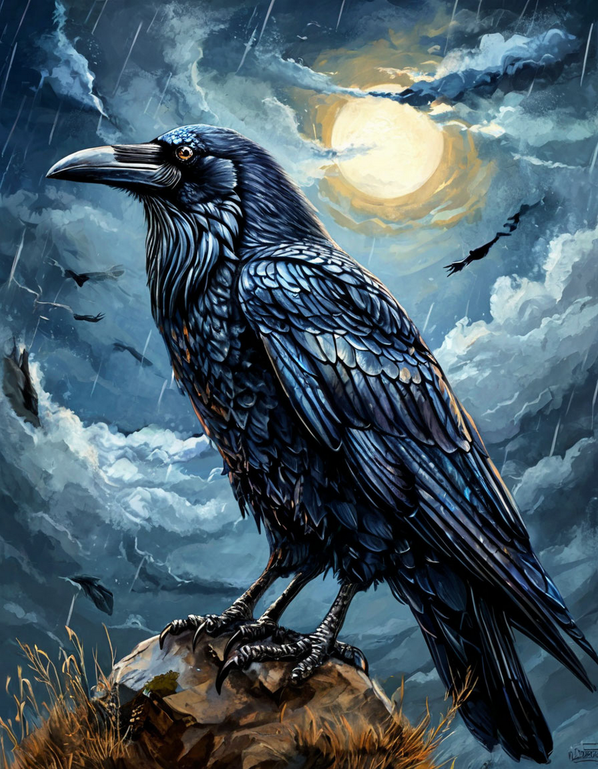 Картина по номерам "Готический ворон", хлопковый холст на подрамнике 40х50 см, акрил, 000 Art Hobby Home