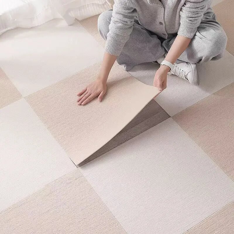 Теплая белая + хаки ковровая плитка 60 см x 60 см* 10 штук/3,6 квадратных метра