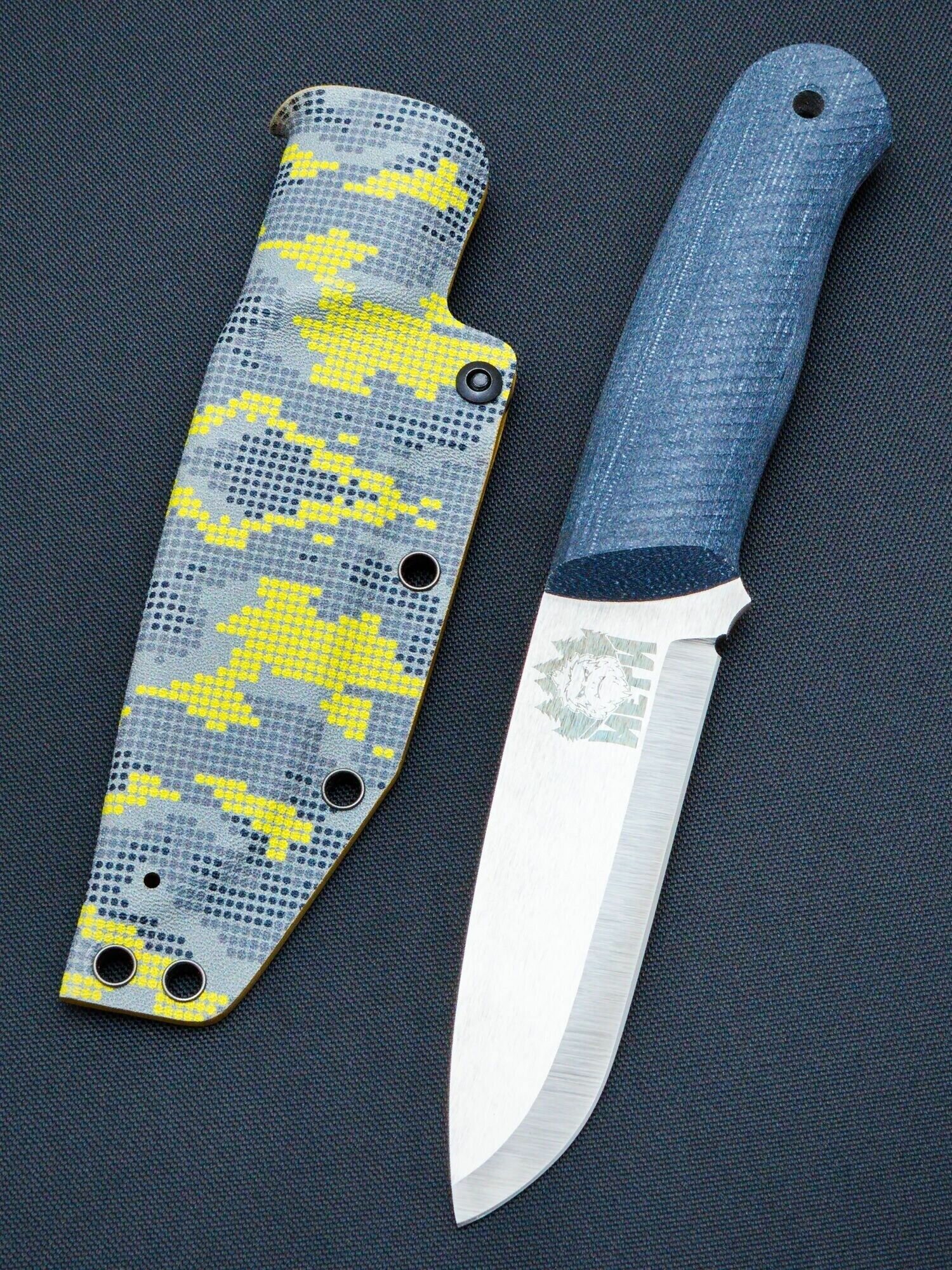 Нож туристический Йети, AUS-10 Cryo, Сатин, Микарта Джинса, 7 Ножей (Seven Knives)