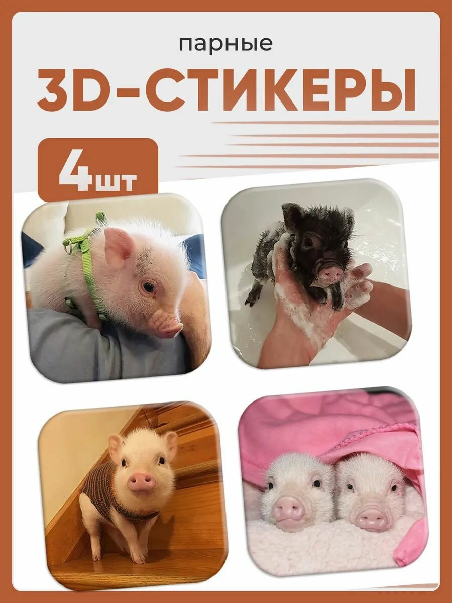 3D стикеры на телефон свинка