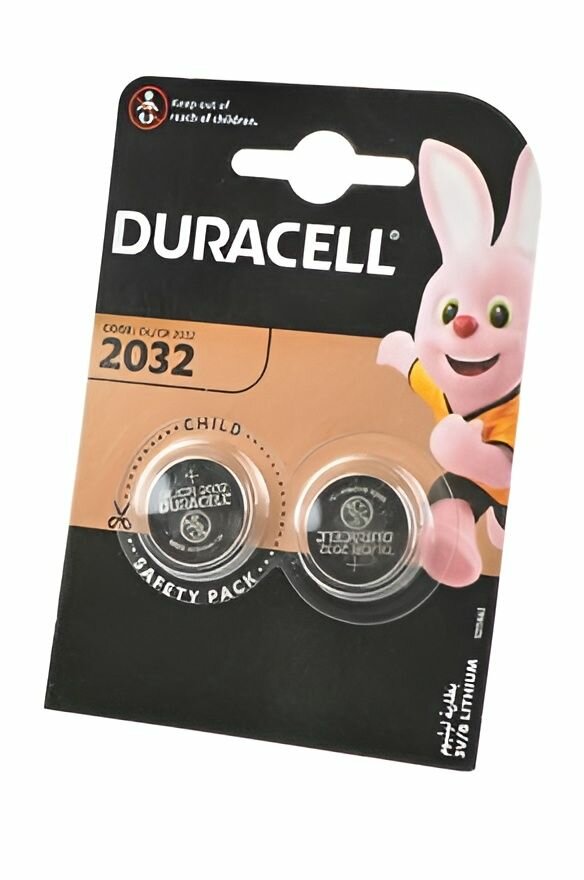Батарейка литиевая DURACELL CR2032, 2шт.
