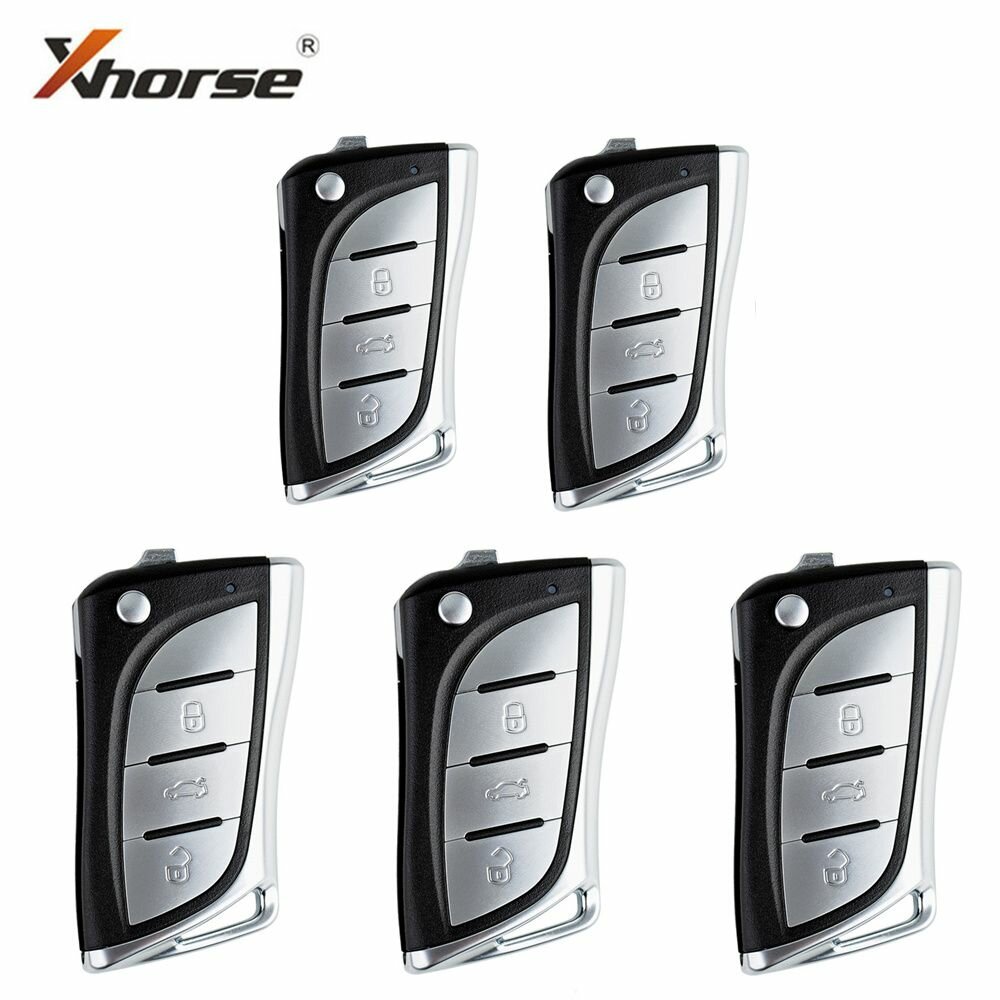 Xhorse XELEX0EN Super Remote Flip 3 кнопки для Toyota/Lexus с встроенным суперчипом XT27 - набор 5 шт для VVDI