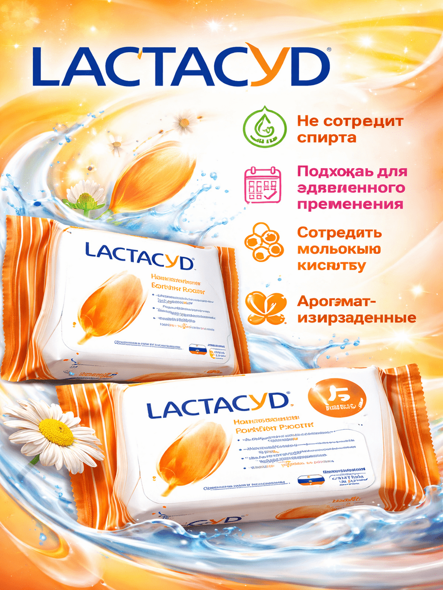 Салфетки влажные Lactacyd для интимной гигиены, 15 листов