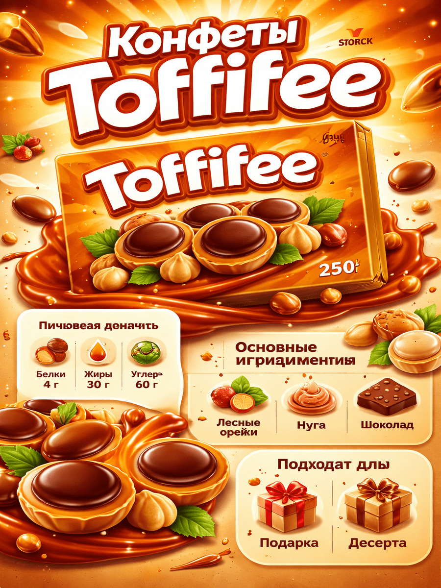 Конфеты шоколадные Toffifee 250г